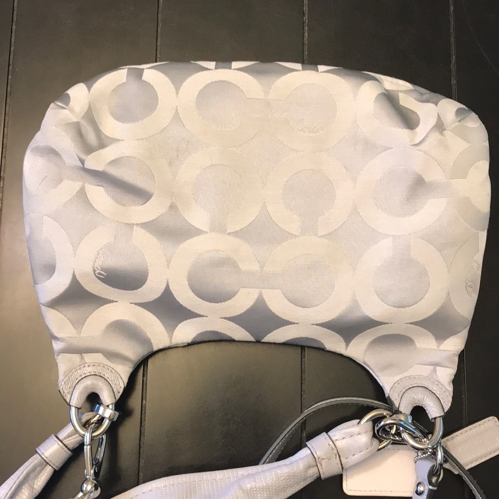 Authentic Coach Convertible Silver Hobo Bag - Gem